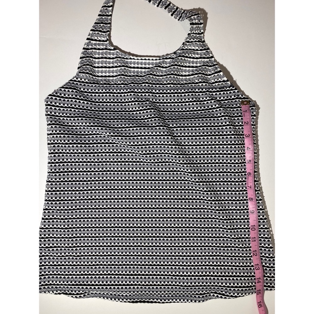 Anne Cole Black And White Crochet Tankini Halter Swim… - Gem